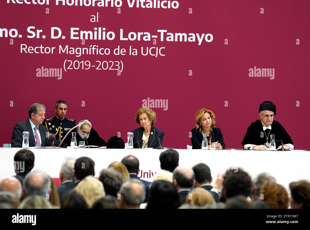 (2RD) Emilio Lora-Tamayo, Queen Sofia, the president of the University ...