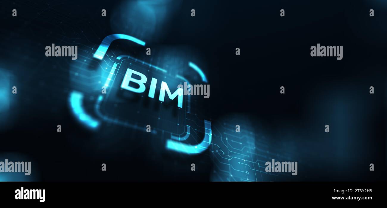 BIM Building Information Modeling Technology concept on virtual screen ...