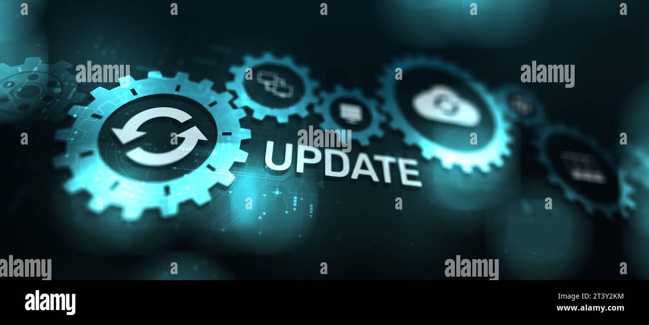 Update System Upgrade Software version technology concept on virtual ...