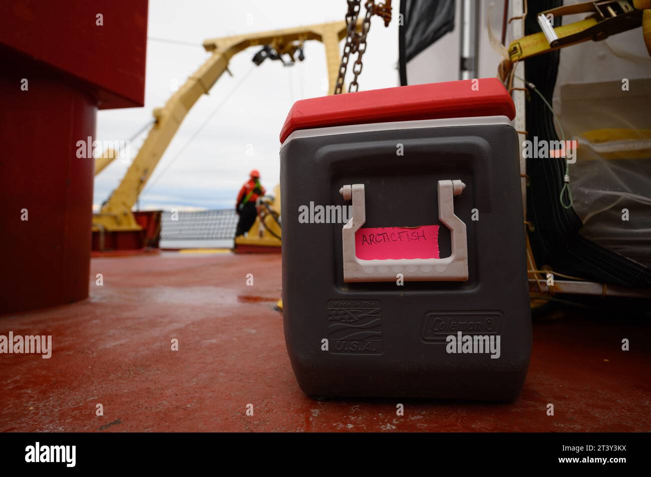 Canada. 18th Oct, 2023. A cooler for scientific samples sits on the ...