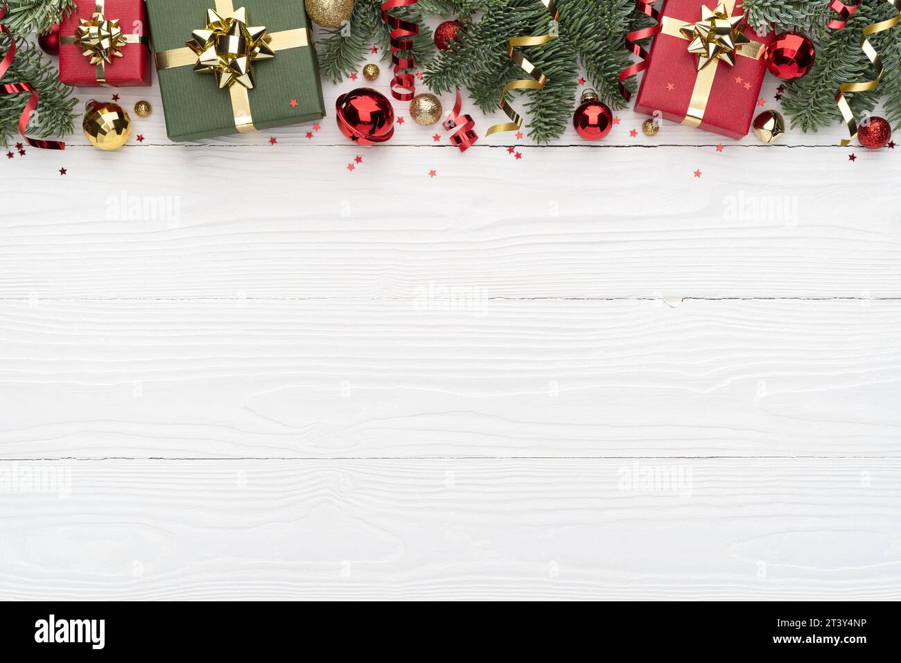 Holiday Background Featuring a Decorative Christmas Border Stock Photo ...