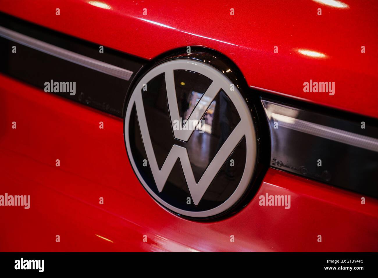 VW car logo emblem close up Stock Photo - Alamy