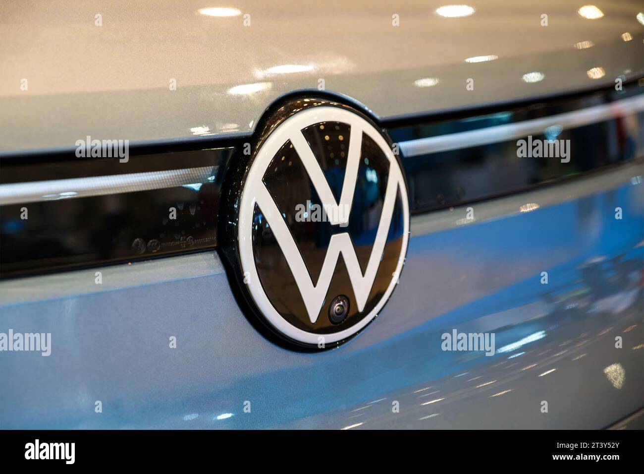 VW car logo emblem close up Stock Photo - Alamy