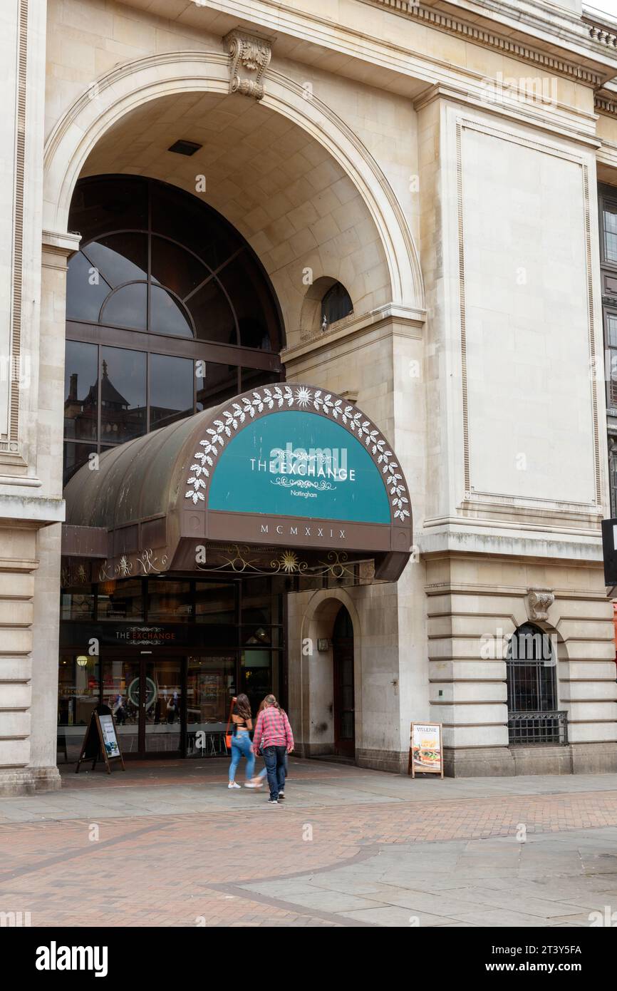 An entrance to the Exchange, Nottingham Stock Photo - Alamy