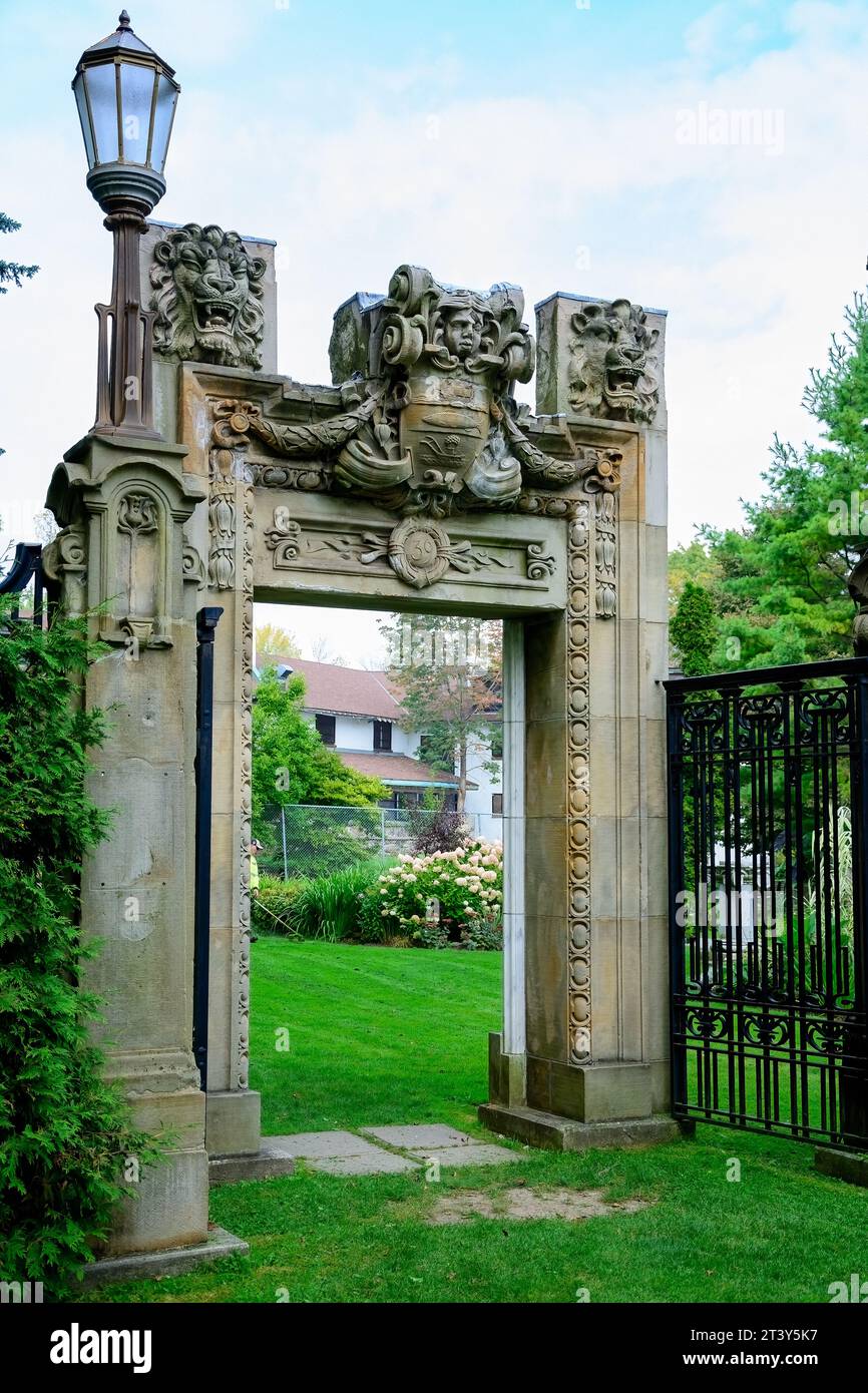 Toronto, Canada, Highly decorated or intricate stone sculptures in an ...