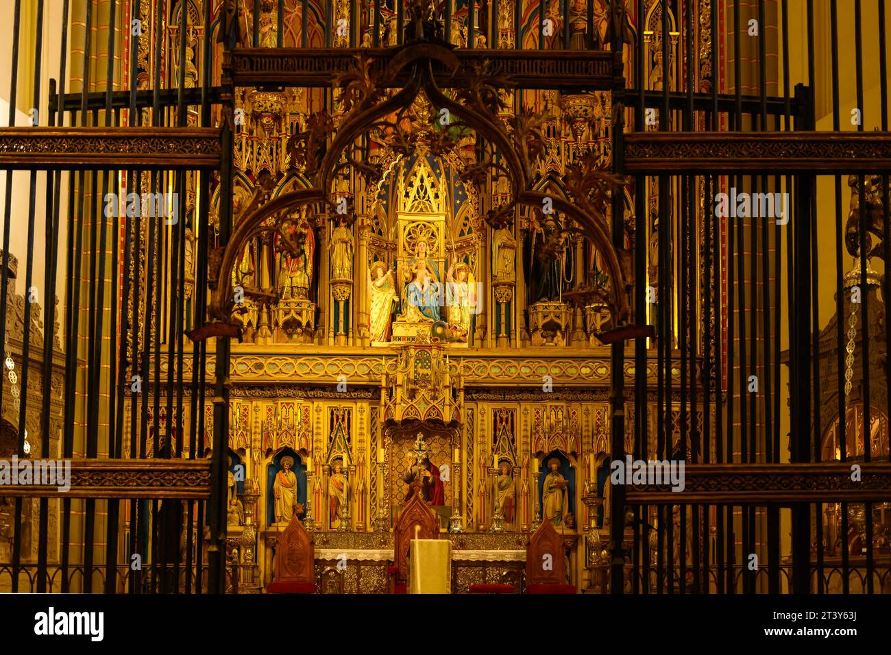 Murcia Cathedral, Spain. Interior feature and design of the medieval ...