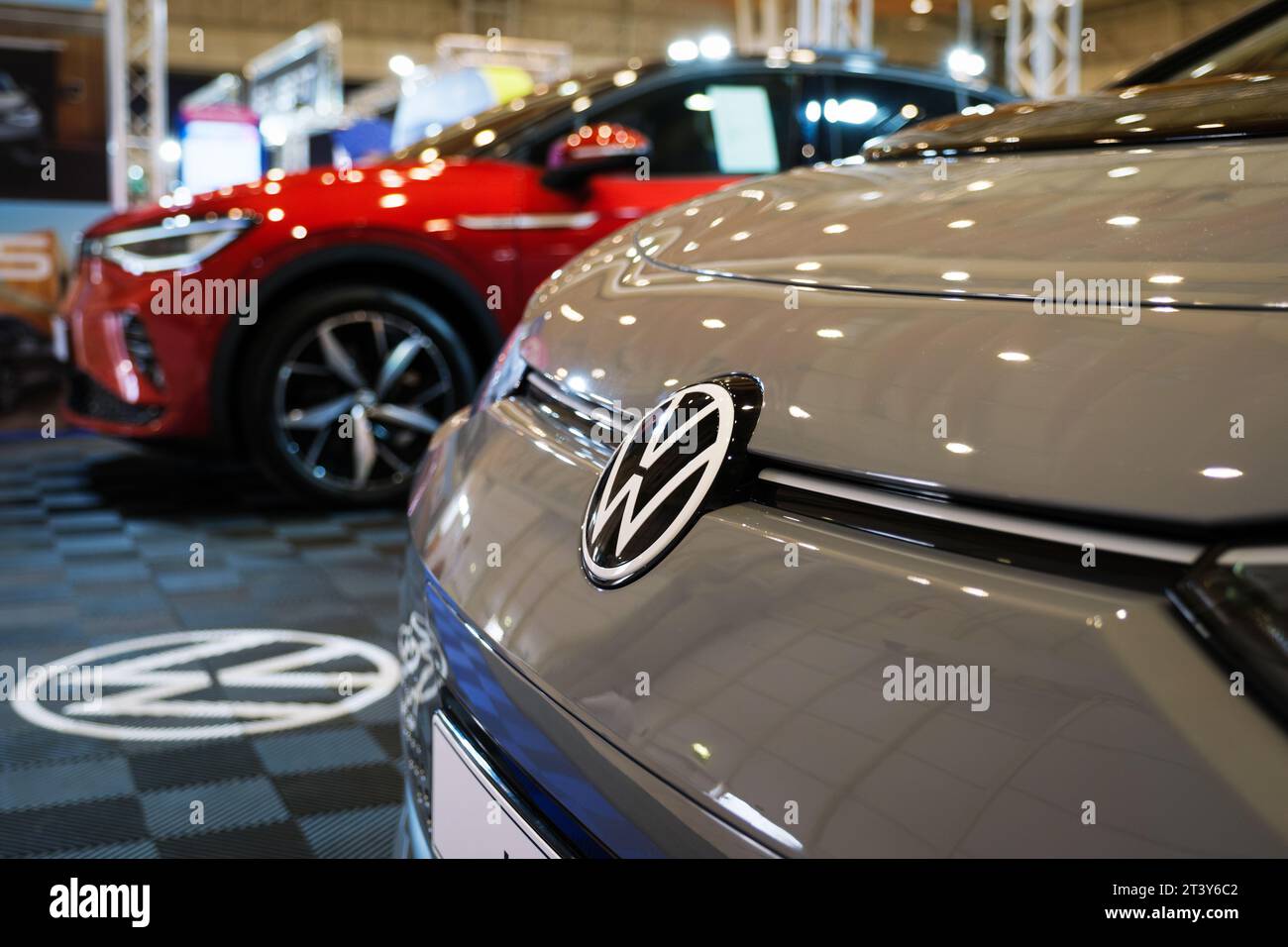 VW car logo emblem close up Stock Photo - Alamy