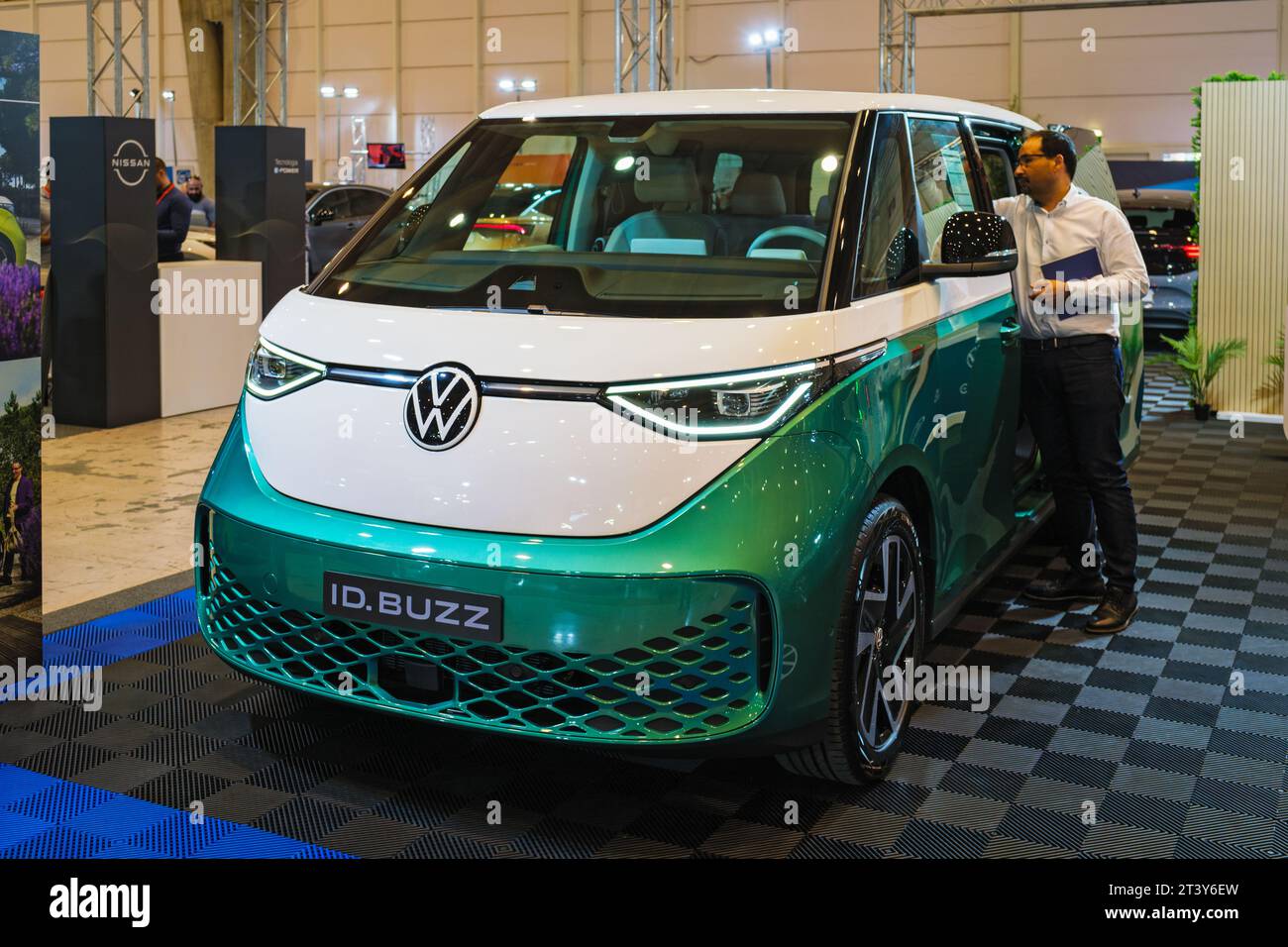 VW ID.Buzz electric bus car at ECAR SHOW - Hybrid and Electric Motor ...