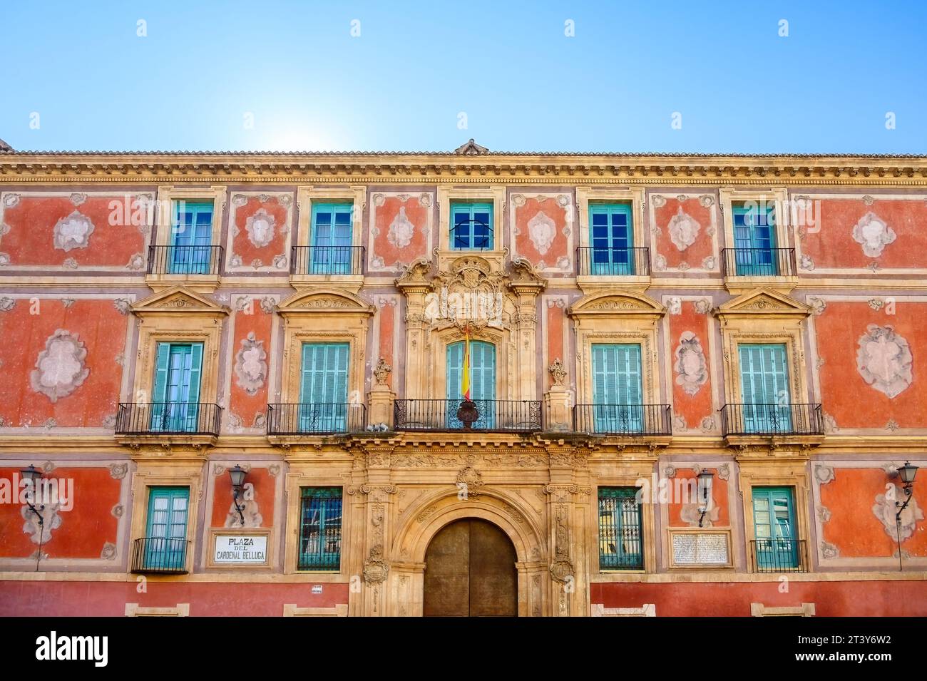 Architectural feature of the Episcopal Palace, Murcia, Spain Stock ...