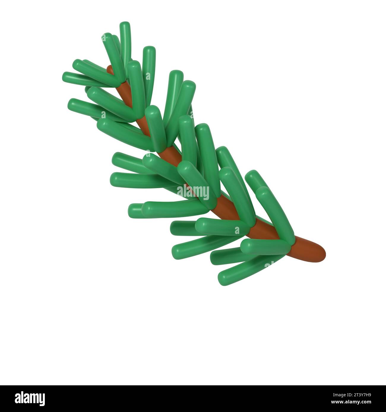 3d green lush spruce branch isolated render abstract evergreen tree Cut ...