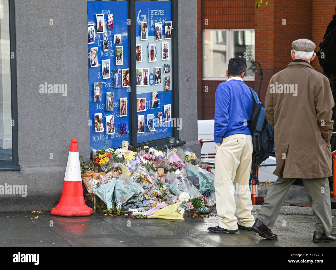 Flowers and tributes to stabbing victim Mustafa Momand in Queens Road ...