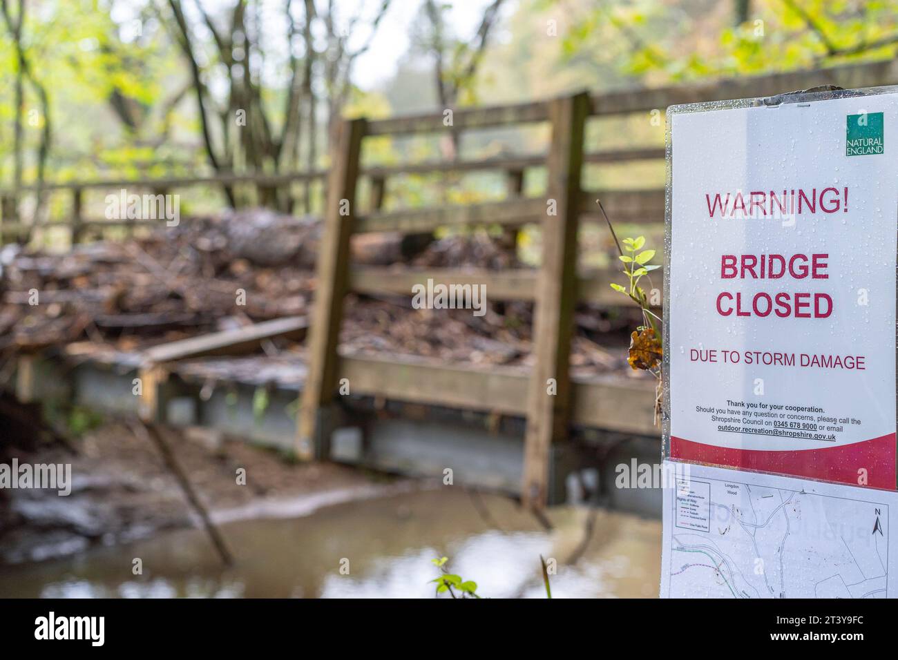 Bewdley, UK. 27th October, 2023. damage to footbridges over water after ...