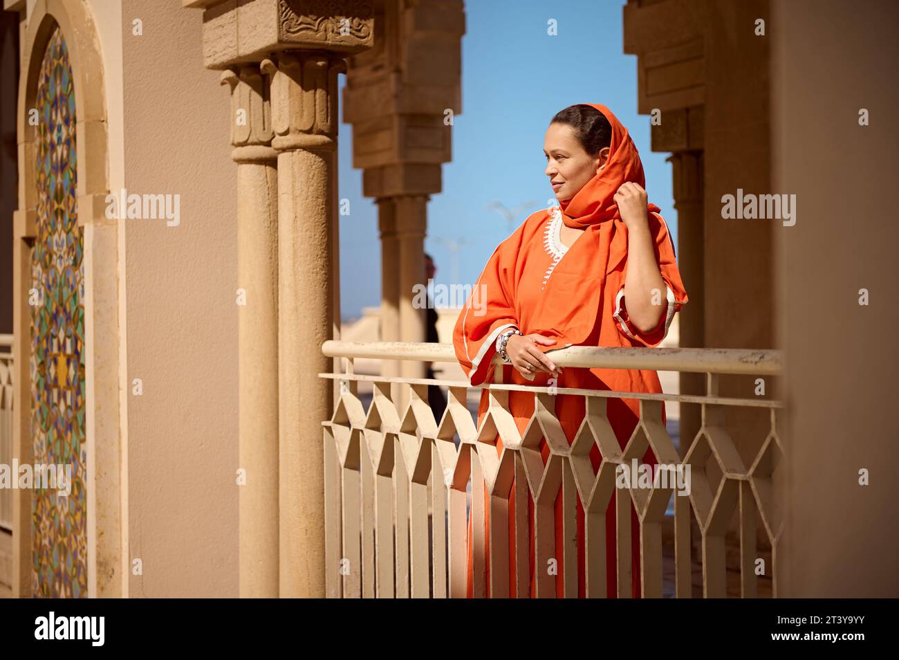 Beautiful Middle Eastern Muslim woman in stylish oriental attire and ...