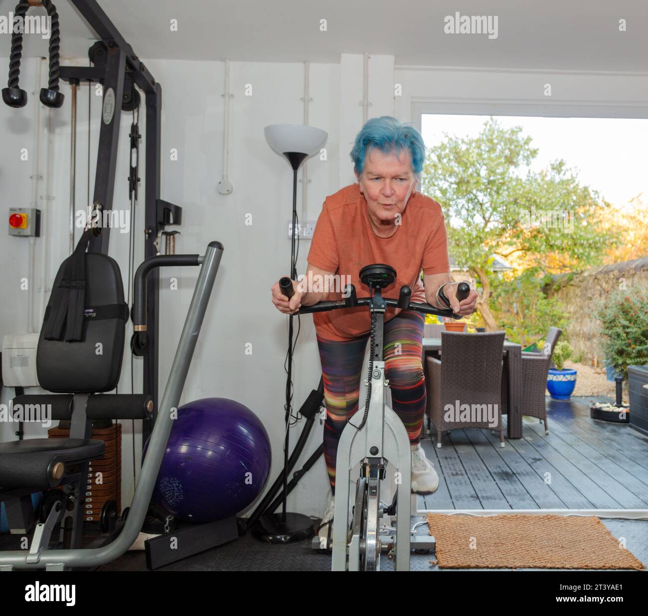 Fit active senior lady working out at the gym hi-res stock photography ...