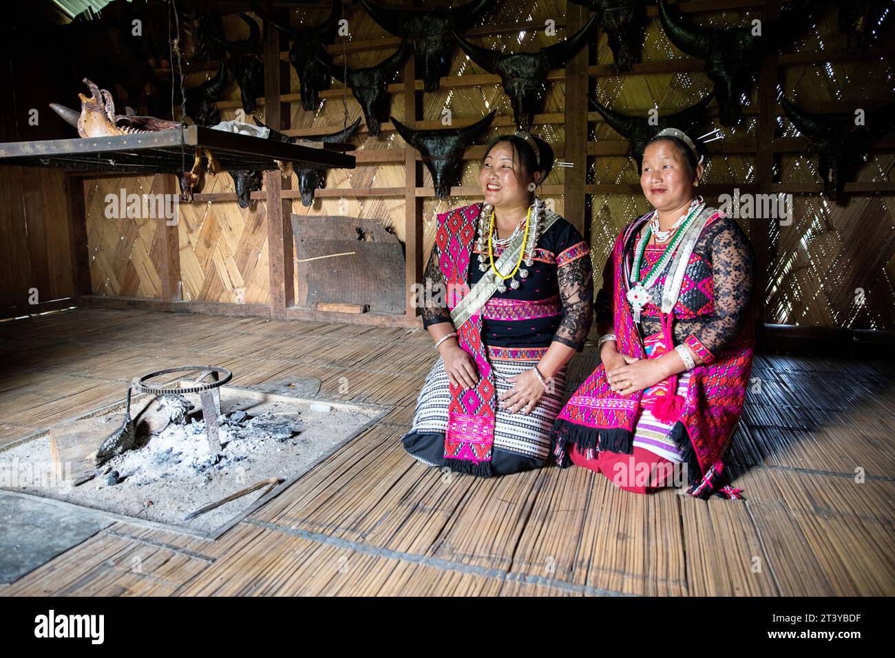 Women from Adi tribe in traditional adi clothes posing in traditional ...