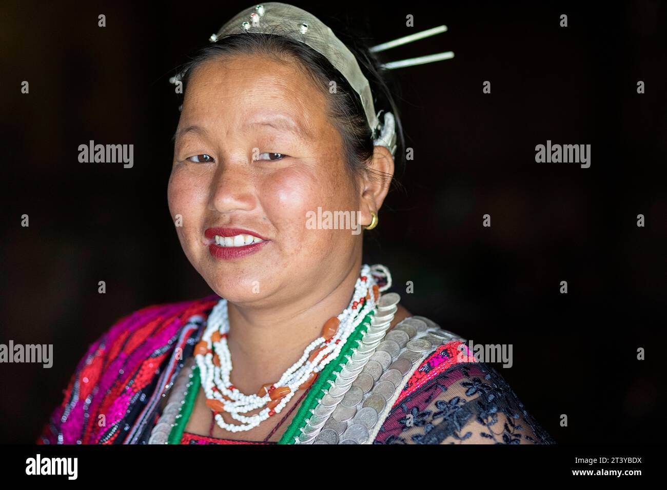 Woman from Adi tribe in traditional adi clothes posing in her ...