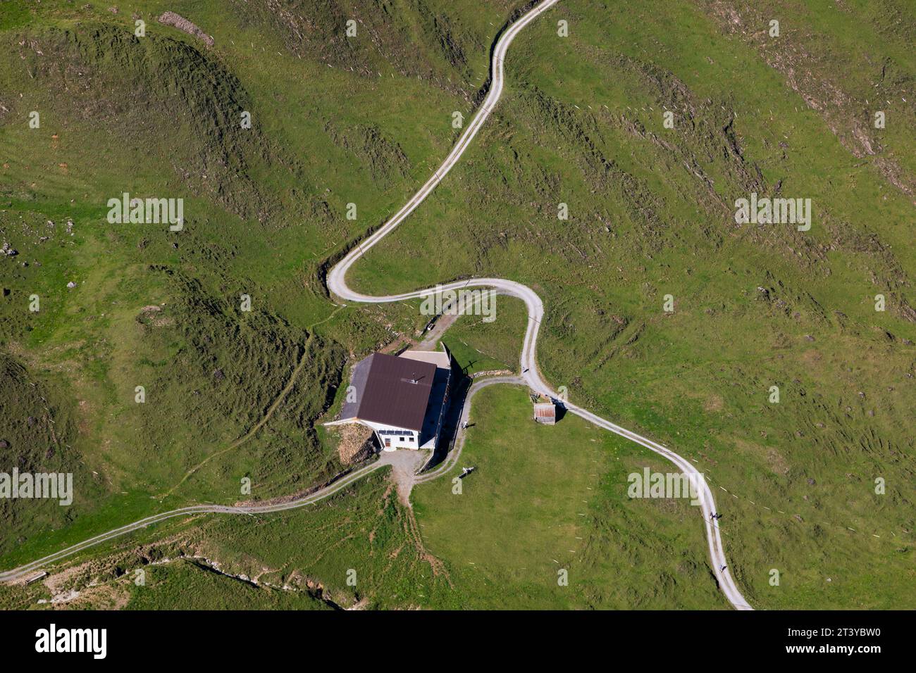 Aerial view of a house and roads, Stoos, Schwyz, Switzerland Stock ...