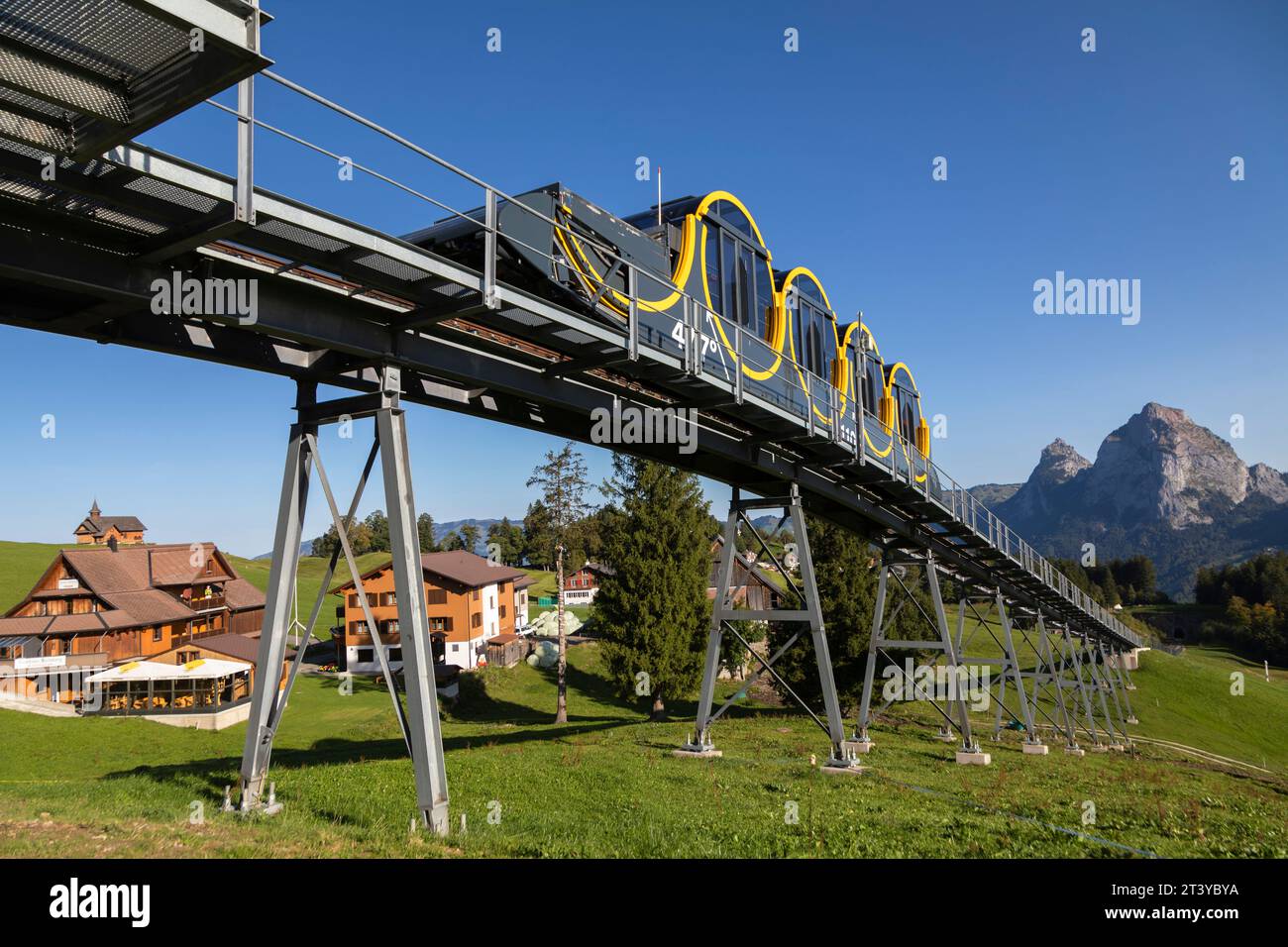 The Stoosbahn, the steepest funicular railway in the world. The journey ...