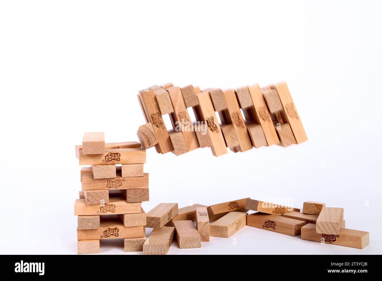 Classic wooden block Jenga game Stock Photo - Alamy