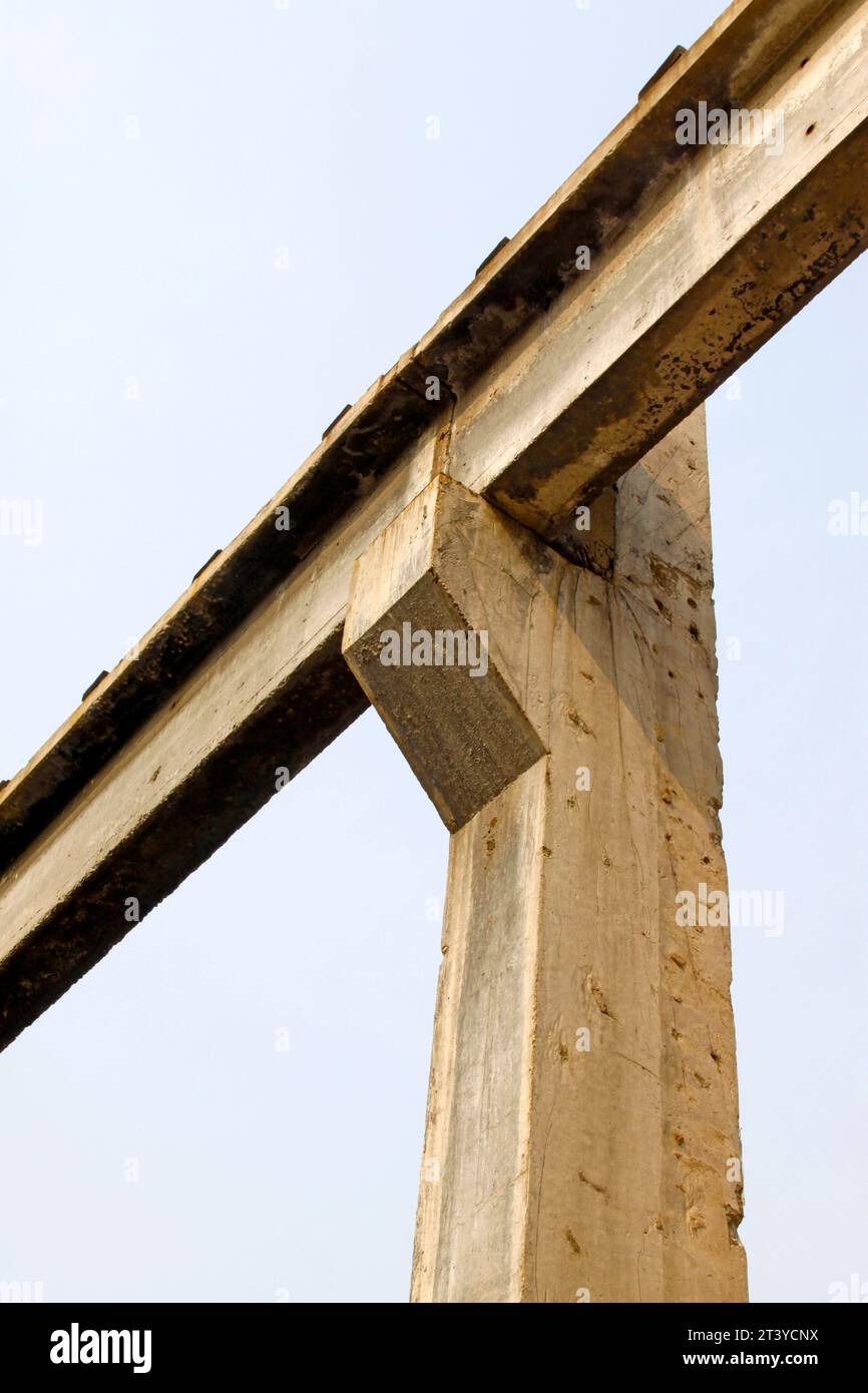 concrete factory building framework, closeup of photo Stock Photo - Alamy