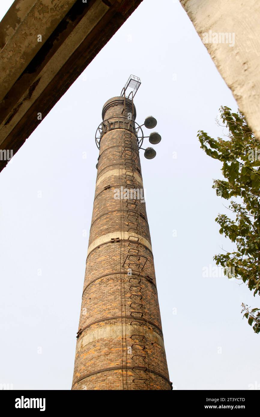 big chimney in a factory, closeup of photo Stock Photo - Alamy