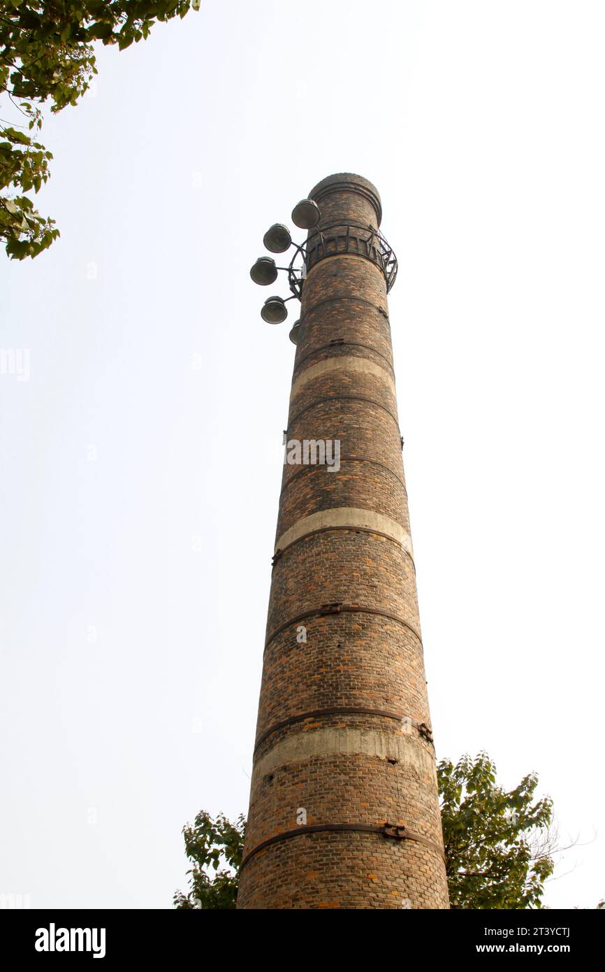 big chimney in a factory, closeup of photo Stock Photo - Alamy