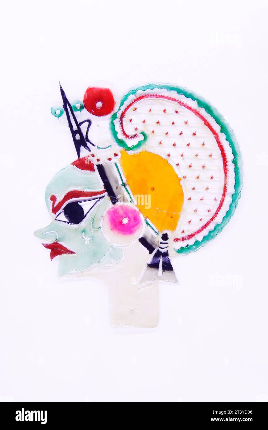 traditional Chinese style shadow head portrait on a white background ...