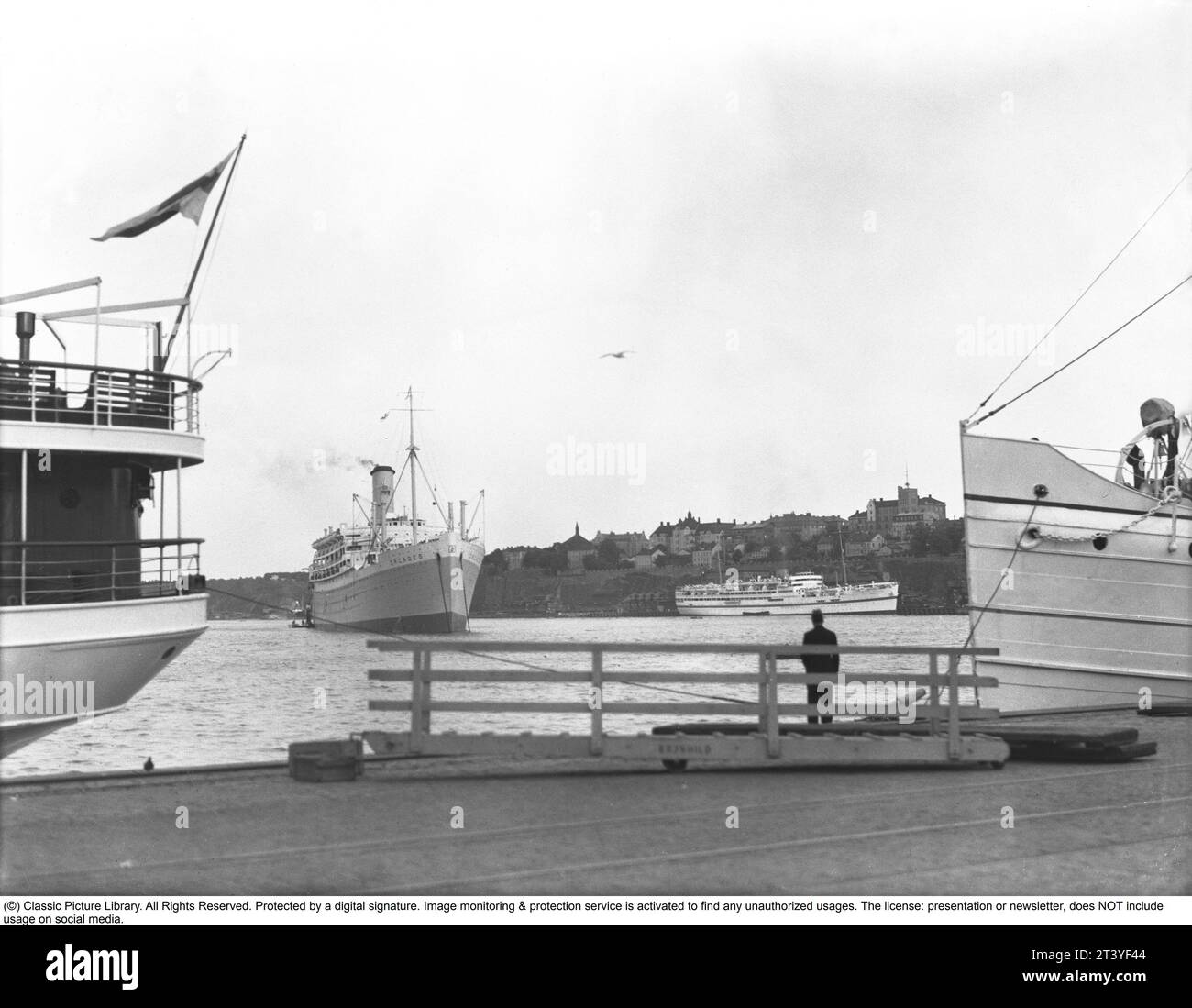 Stockholm 1939. The British passenger ship Orcades is at anchor in ...