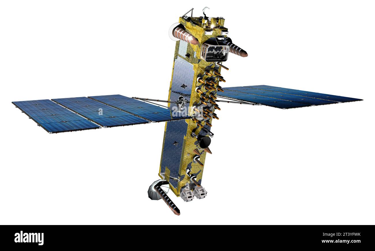 GLONASS-K2 Modern navigation space satellite isolated. 3D render Stock ...