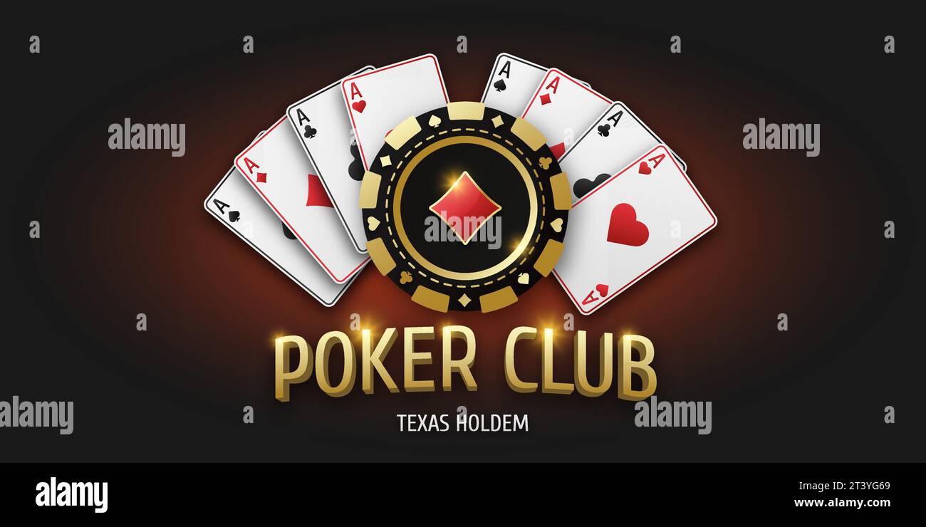 Poker Club. Realistic playing token chips diamonds and playing ace ...