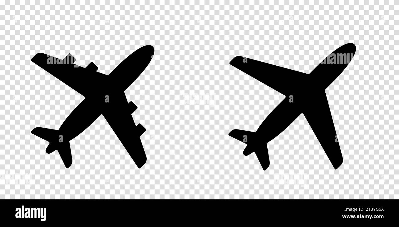 Airplane two sign icon on a transparent background Stock Vector Image ...