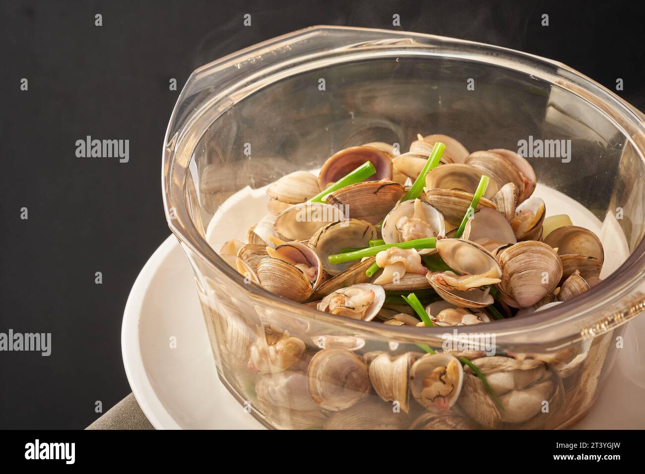 Close - up of steamed clams Stock Photo - Alamy