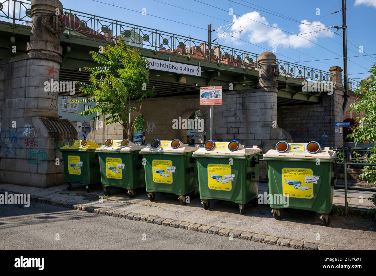Vienna, Austria - June 15, 2023: Garbage containers on the streets of ...