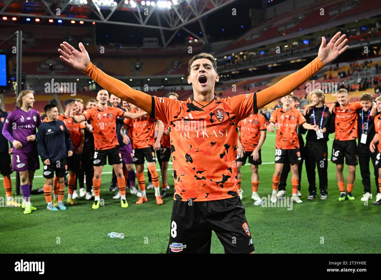 Brisbane, Australia. 27th Oct, 2023. Jonas Markovski (centre) of the ...