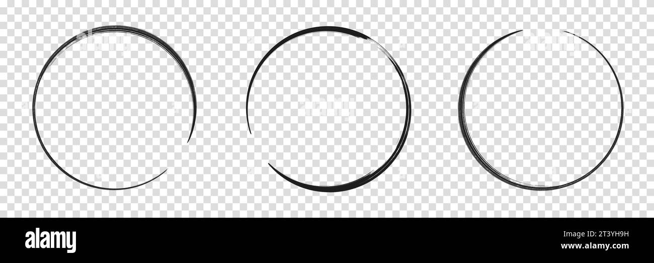 Sketch of circular doodles with a marker. Set of circular frames ...