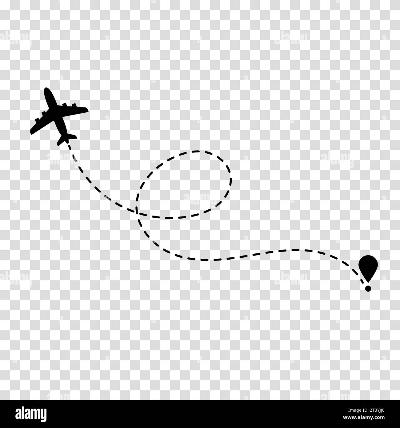Airplane route plane path. Travel concept. Dotted path airplane ...