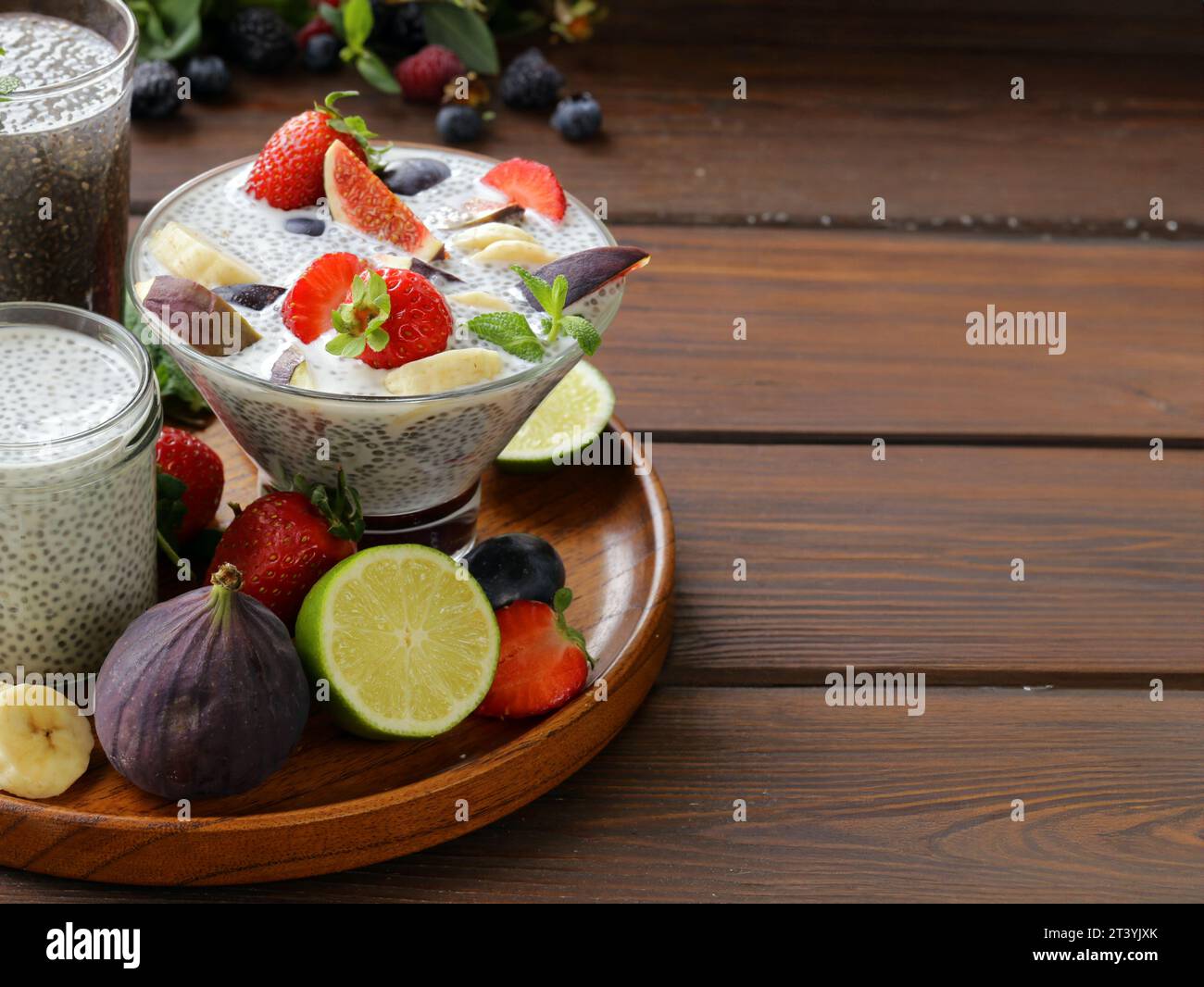 healthy eating dessert with chia seeds and fresh berries Stock Photo ...