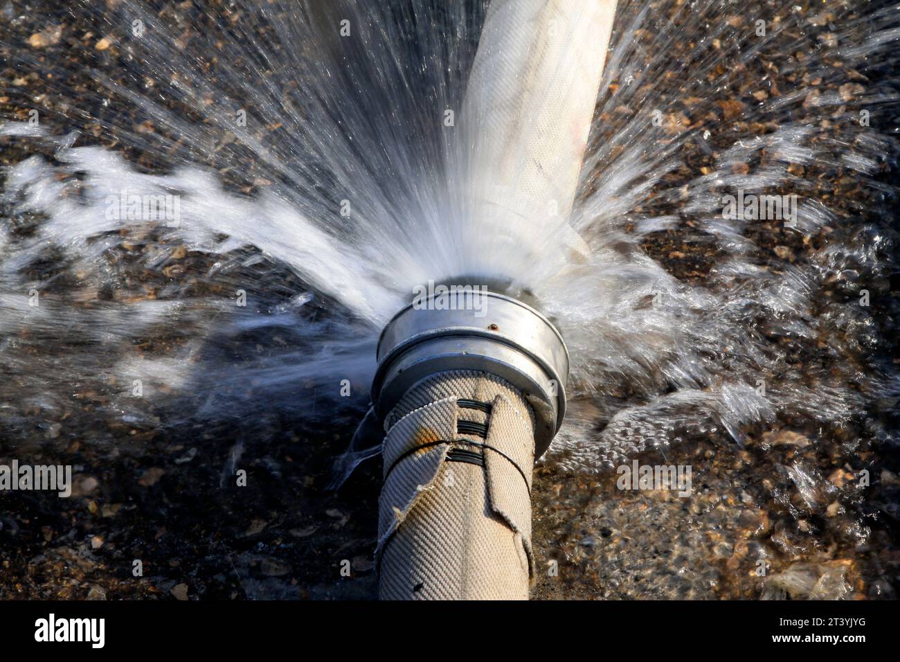 leaking fire pipeline joints, tangshan, china Stock Photo - Alamy