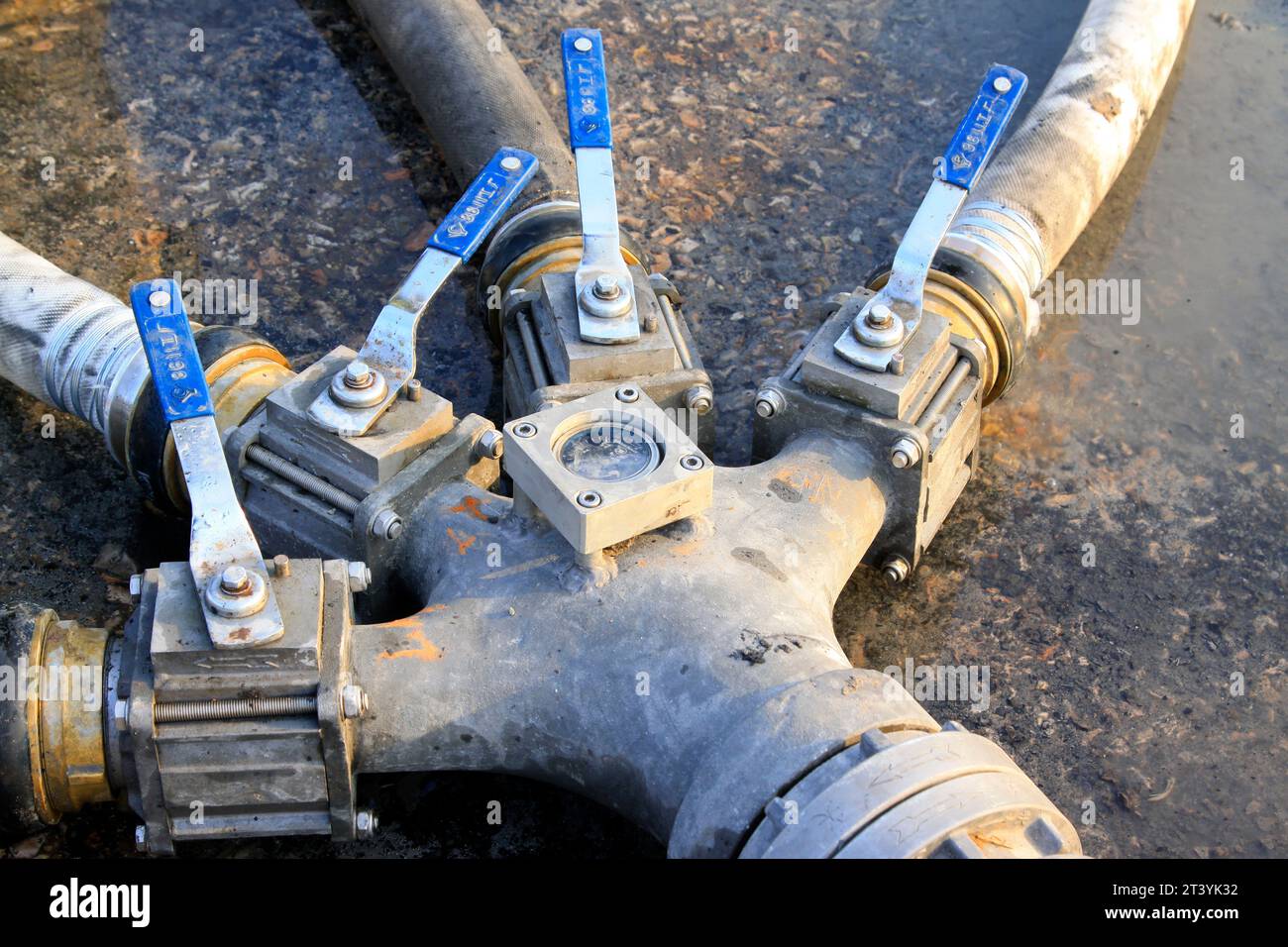 fire remote control valve in the water system, closeup of photo Stock ...