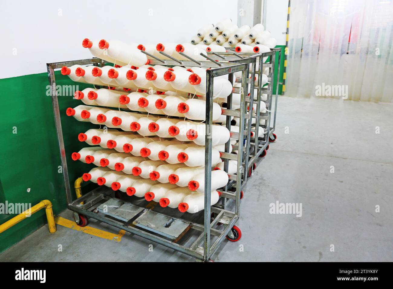 piles of plastic reel in a production workshop Stock Photo - Alamy