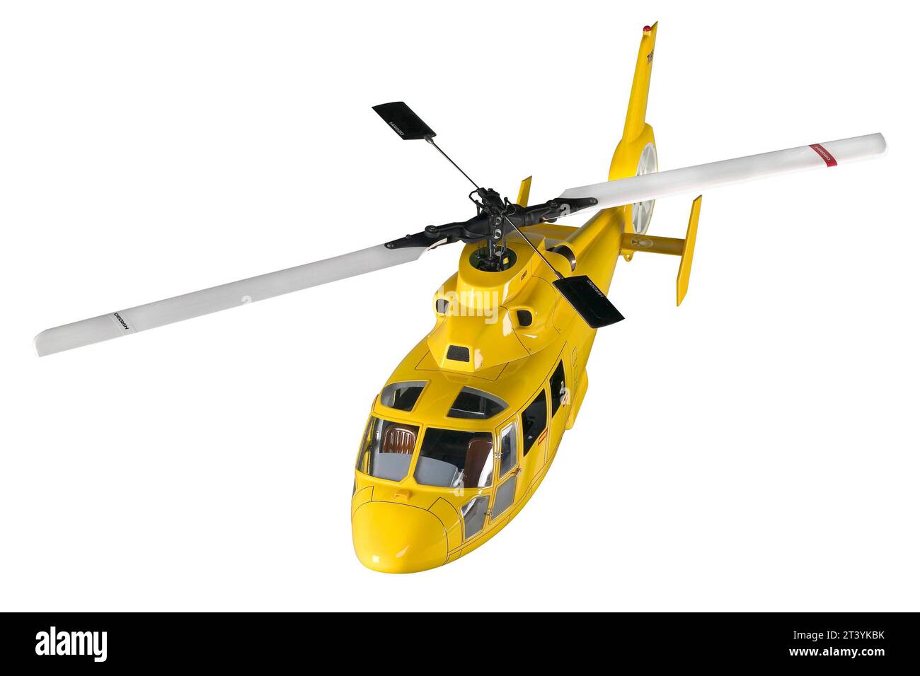 Close-up of a remote controlled helicopter isolated on a white ...