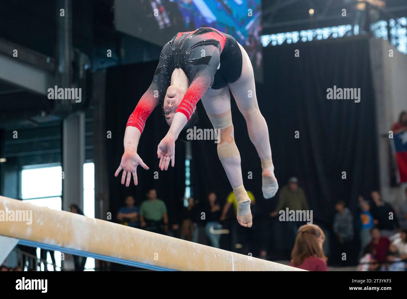 October 23, 2023: Ava Stewart of Canada (14) competes on beam during ...