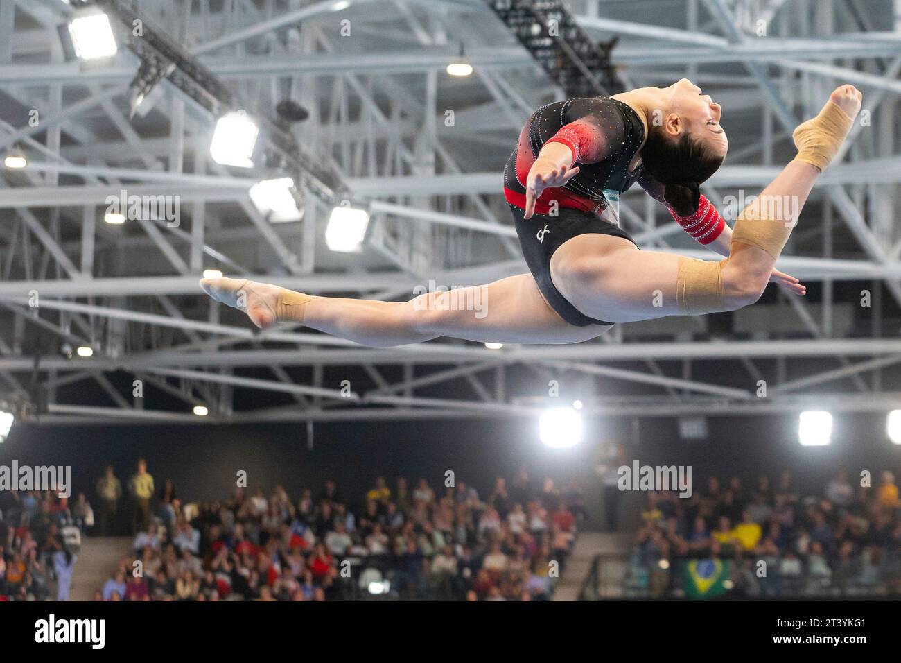 October 23, 2023: Ava Stewart of Canada (14) competes on beam during ...