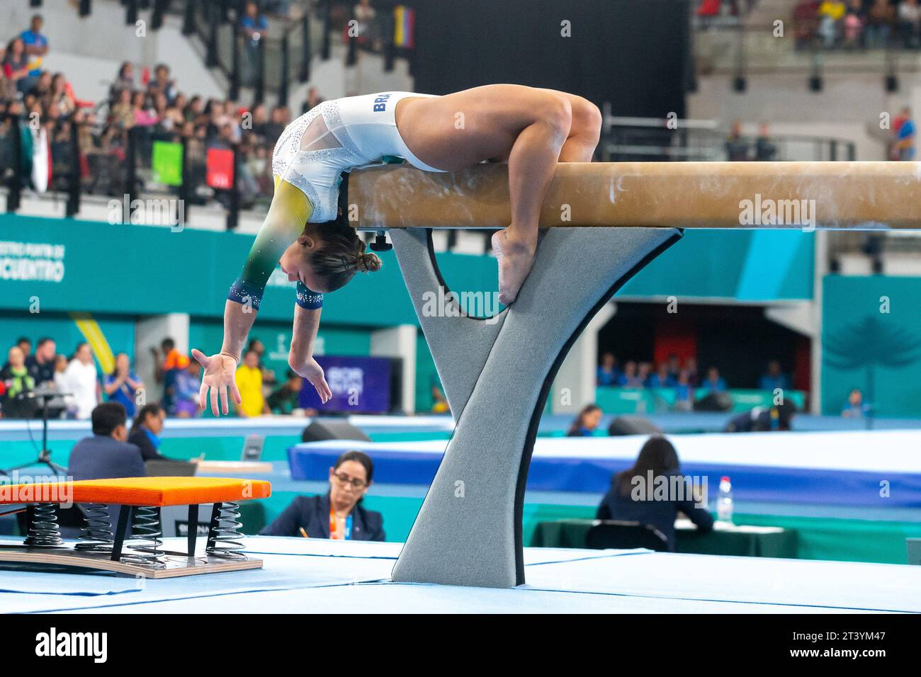 Santiago, Chile. 23rd Oct, 2023. Flavia Saraiva of Brazil (9) competes ...
