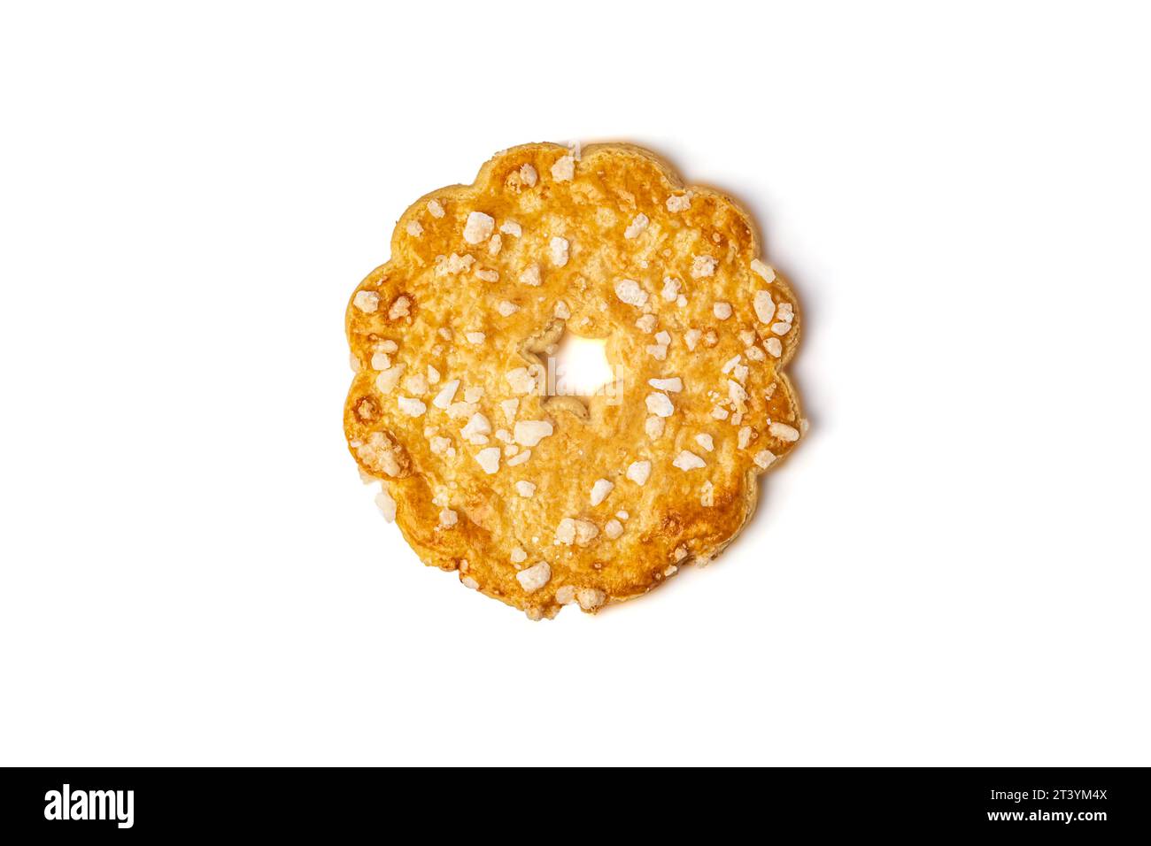 round cookies with sugar on white background Stock Photo - Alamy