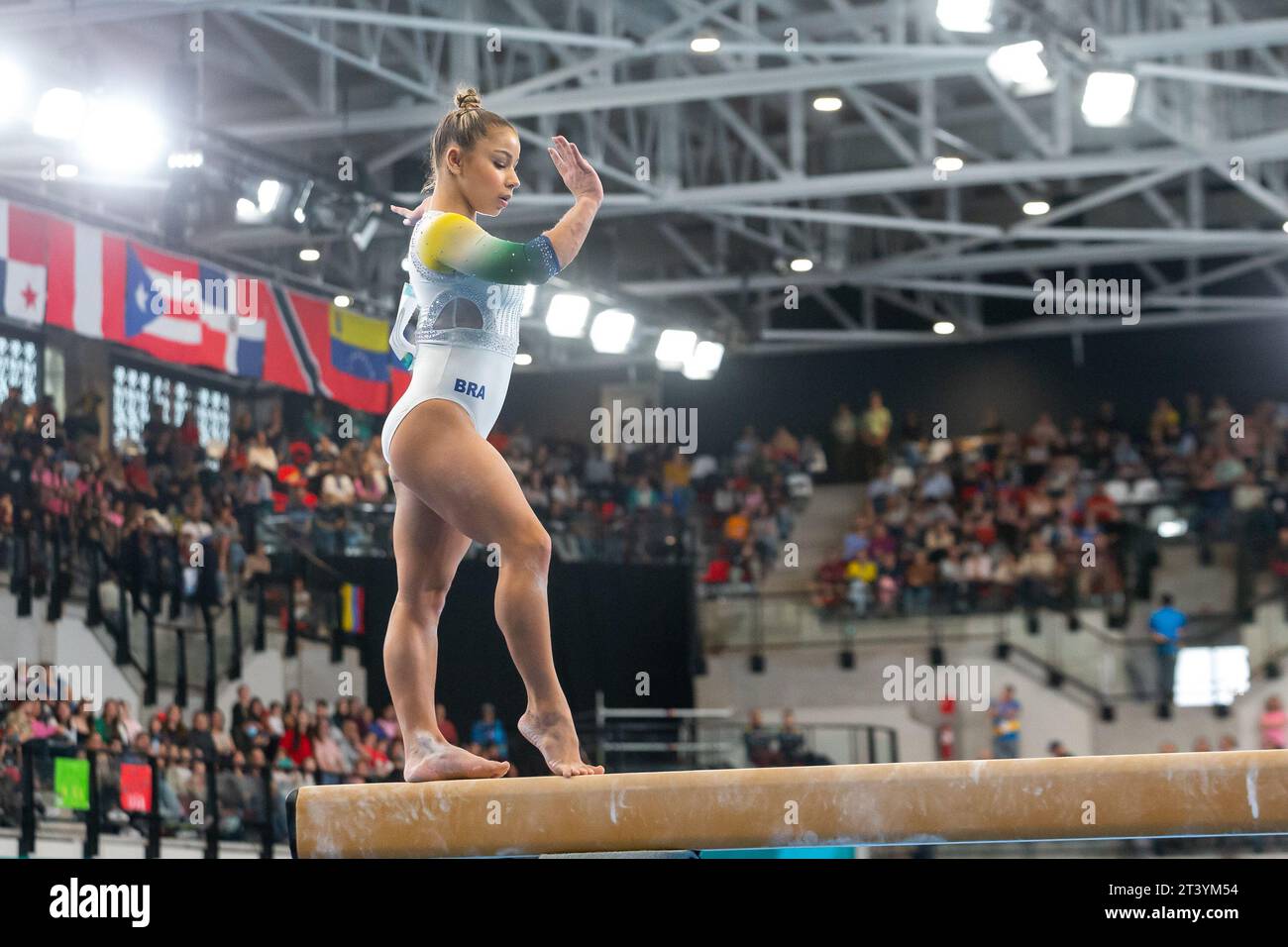 Santiago, Chile. 23rd Oct, 2023. Flavia Saraiva of Brazil (9) competes ...