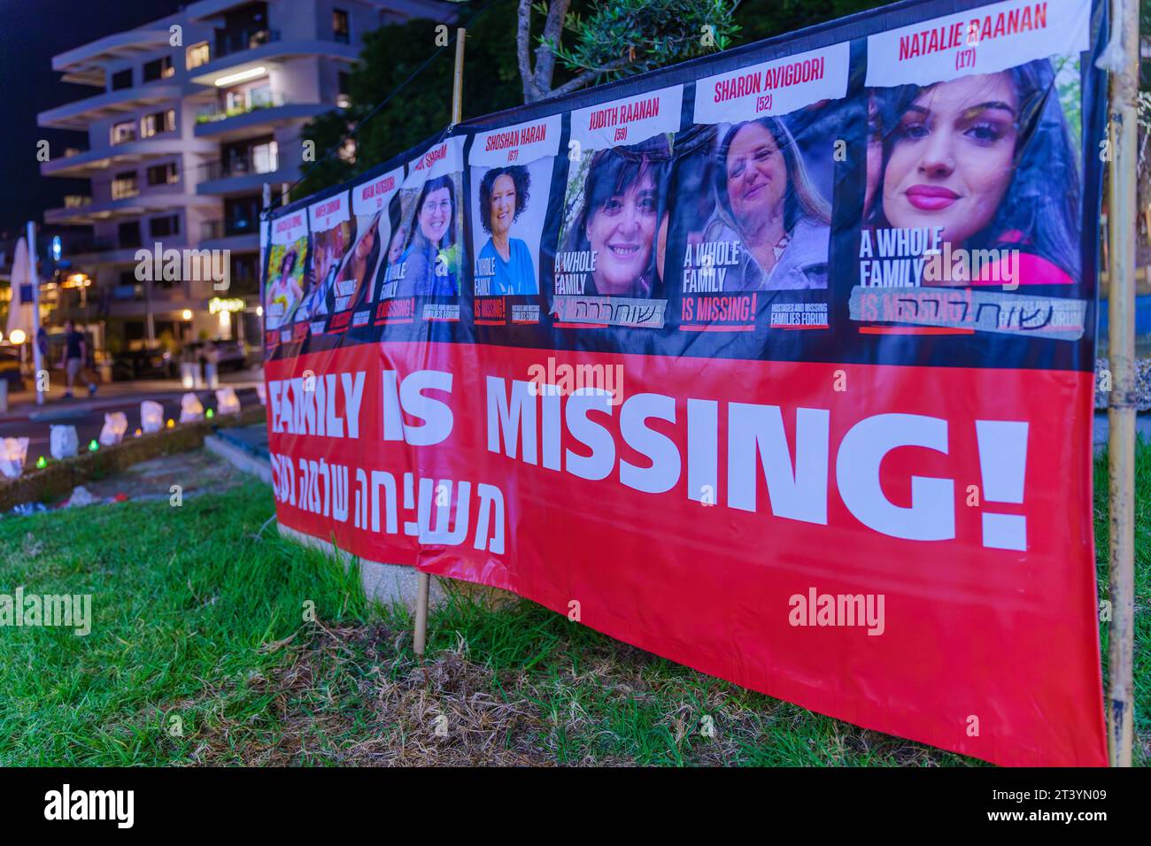 Haifa, Israel - October 26, 2023: Protest display as a call to bring ...
