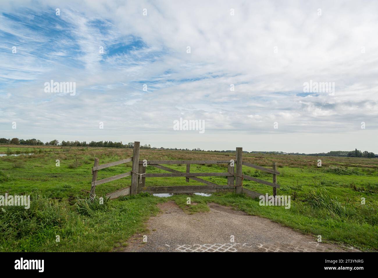 Farm wooden gate without a fence Stock Photo - Alamy