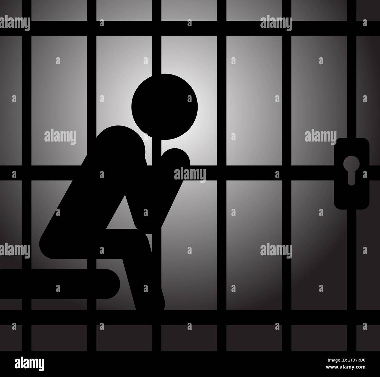 Detailed cell door. Prisoner, law enforcement and criminal justice sign ...