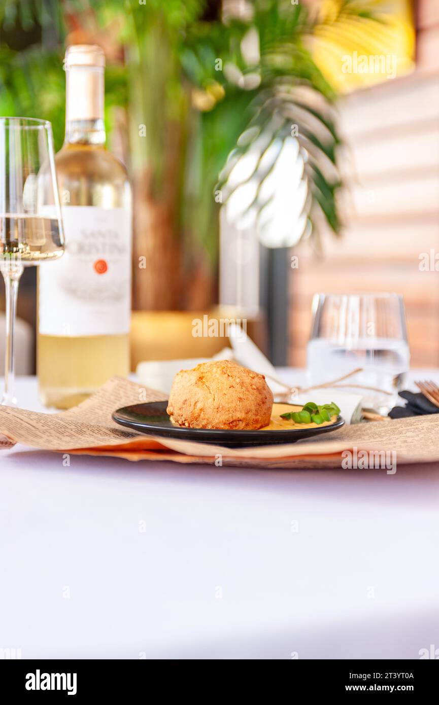 Bow de queujo cheese bun with truffle paste and cheddar cheese Stock ...